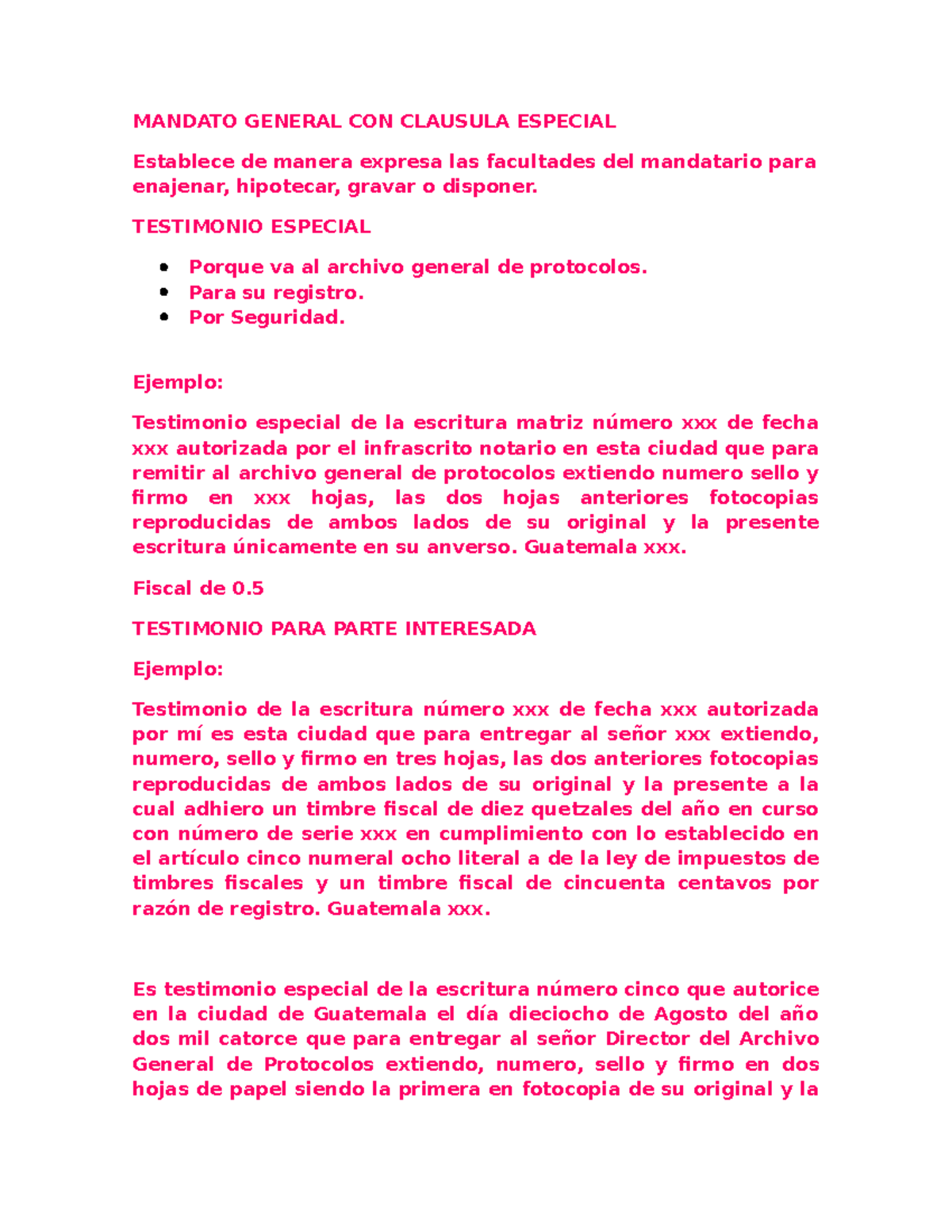Mandato General CON Clausula Especial - MANDATO GENERAL CON CLAUSULA ...