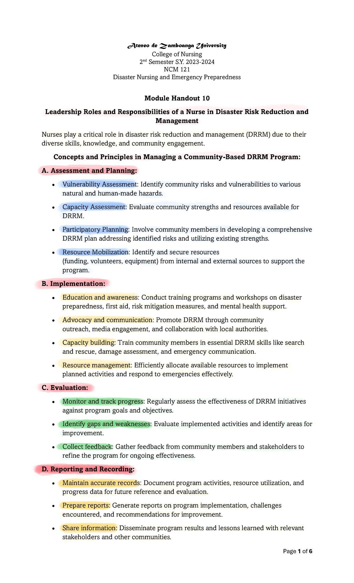 Module- Handout-10 - Ateneo de Zamboanga University College of Nursing ...
