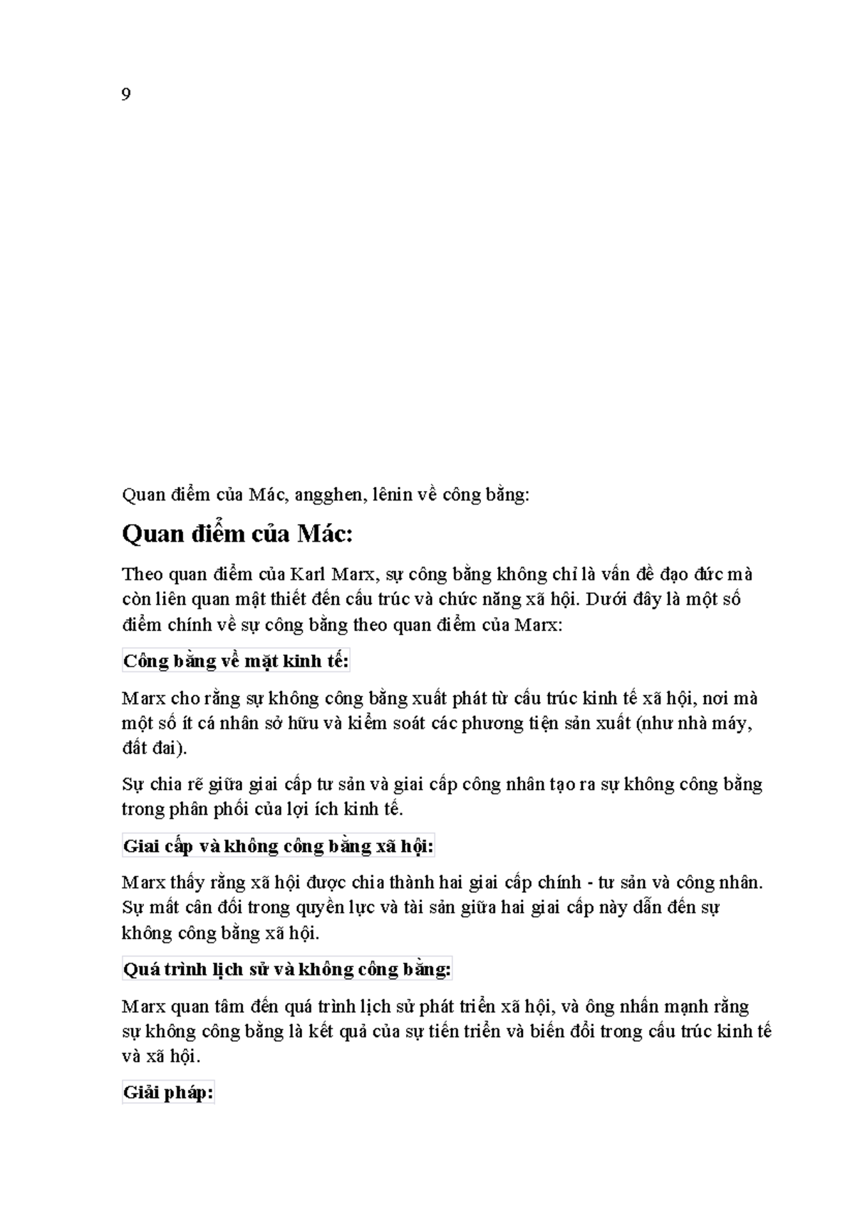 Cnxhkh - rtr 4 - 9 Quan điểm của Mác, angghen, lênin về công bằng: Quan ...