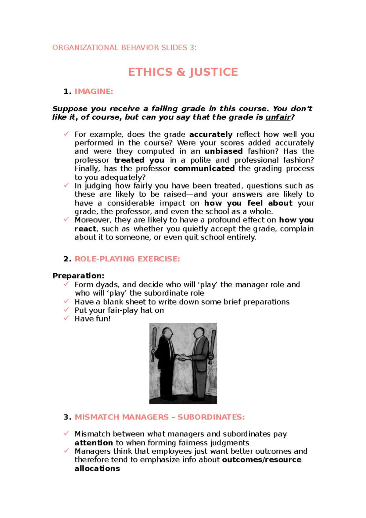 Slides 3 Ethics& Justice - ORGANIZATIONAL BEHAVIOR SLIDES 3: ETHICS ...