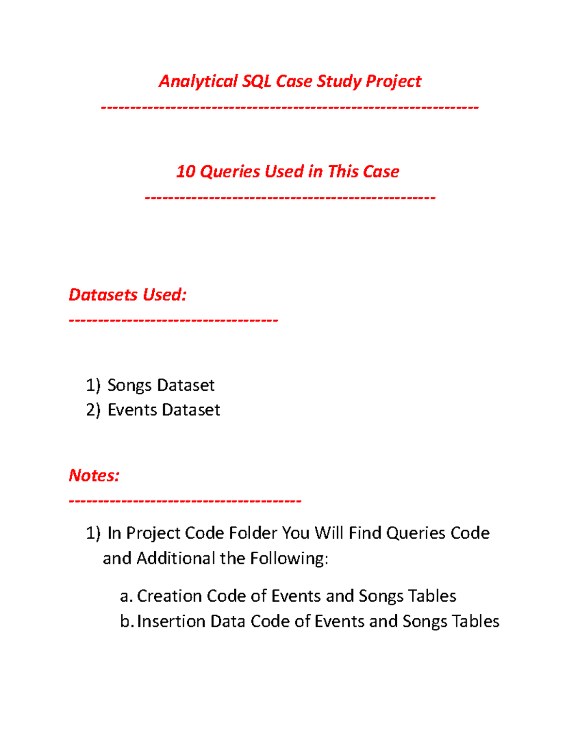 Queries and Business Report - Analytical SQL Case Study Project 10 Queries Used in This Case ...