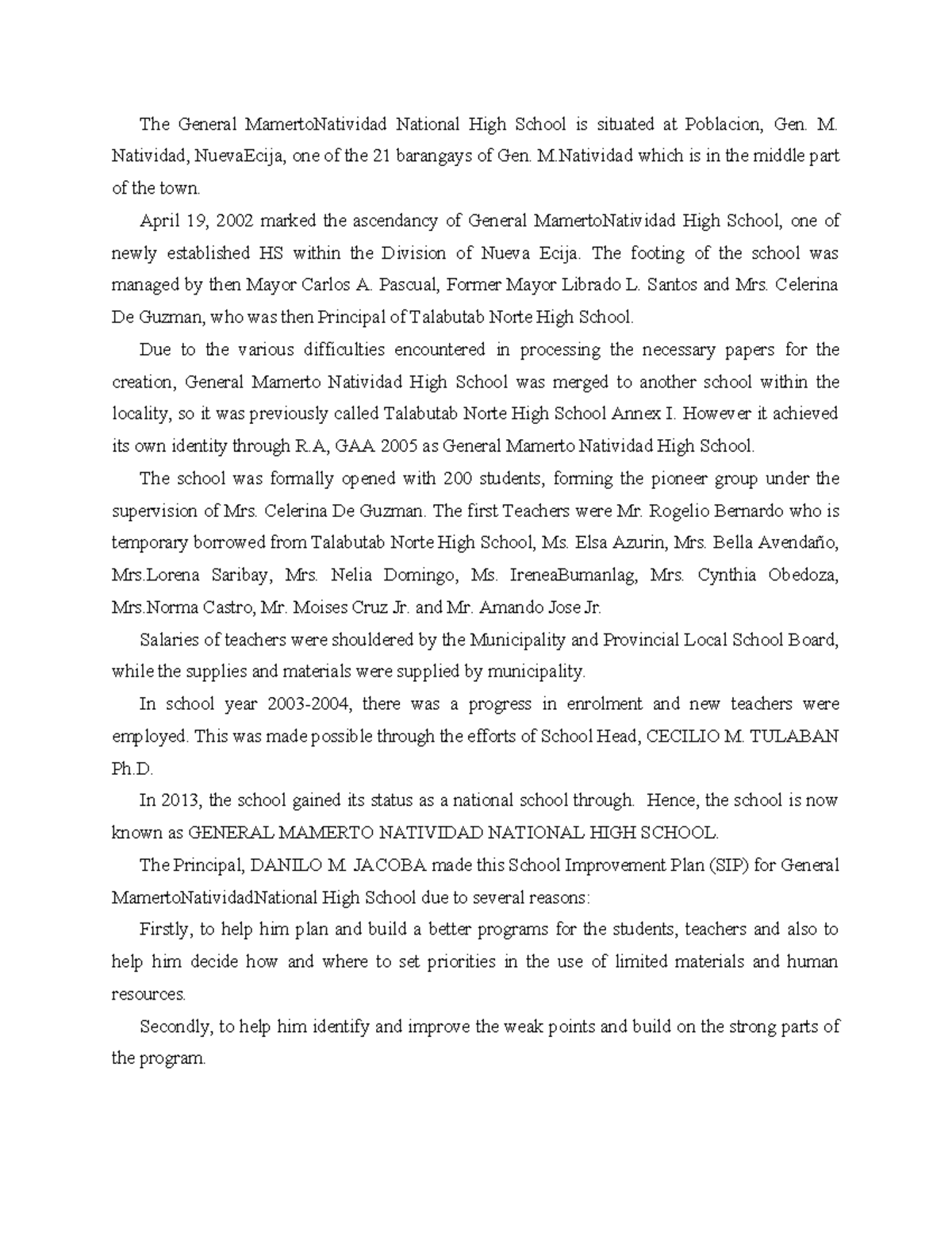 History-of-gmnnhs - History if school - The General MamertoNatividad ...