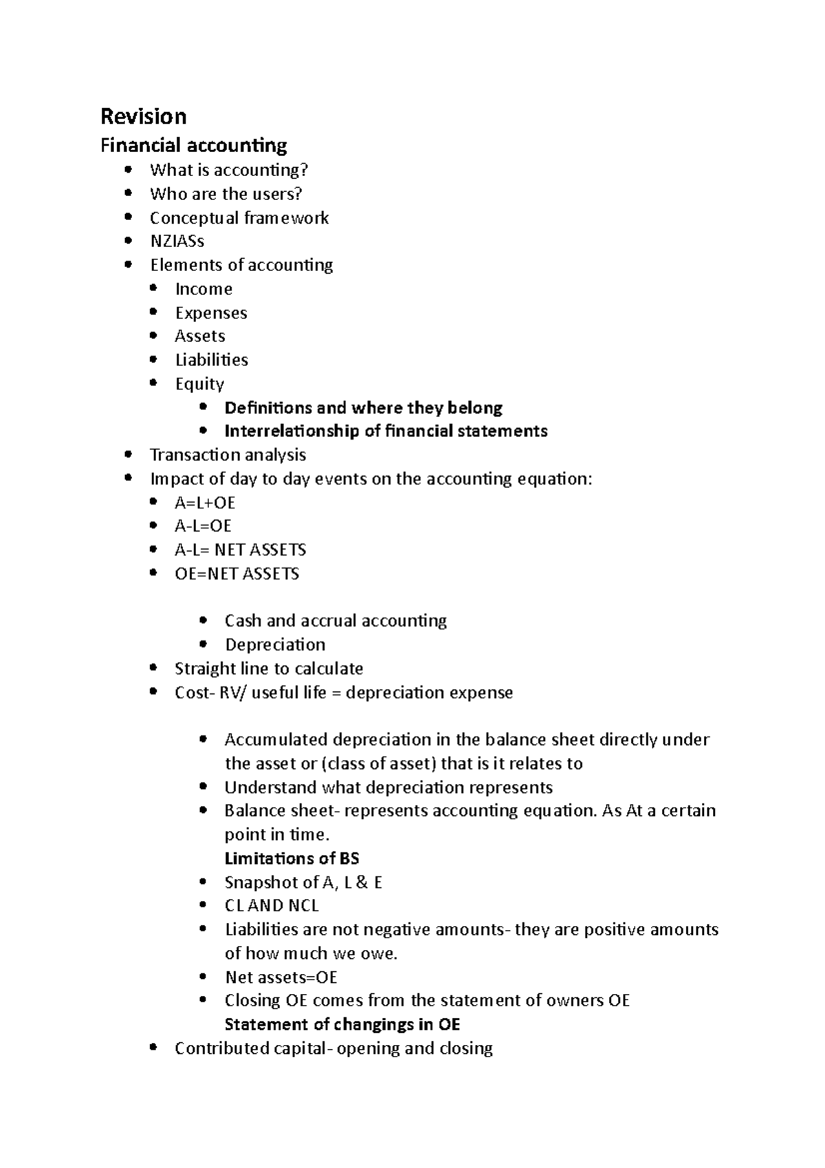 Financial accounting brief summary docx - Revision Financial accounting ...