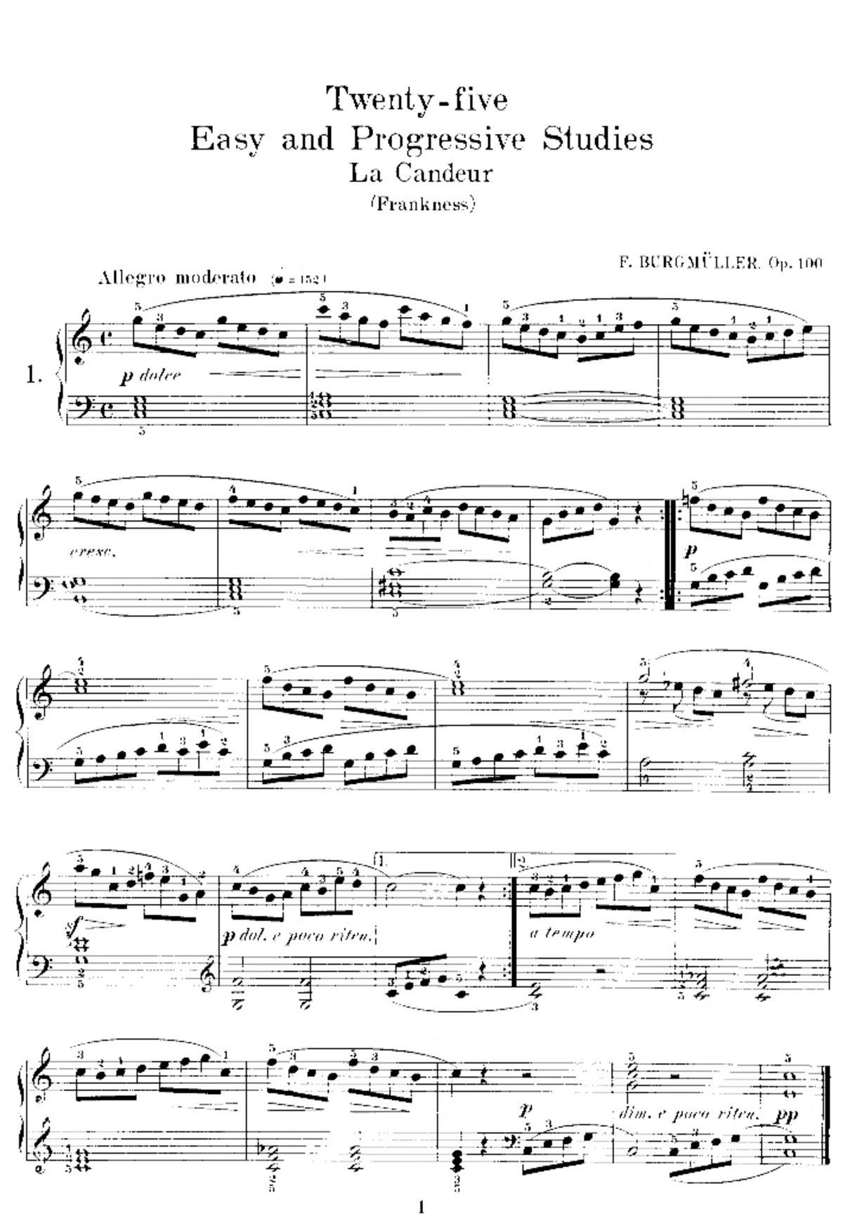 Burgmuller-op100-25 easy studies - Expresion Musical - Studocu