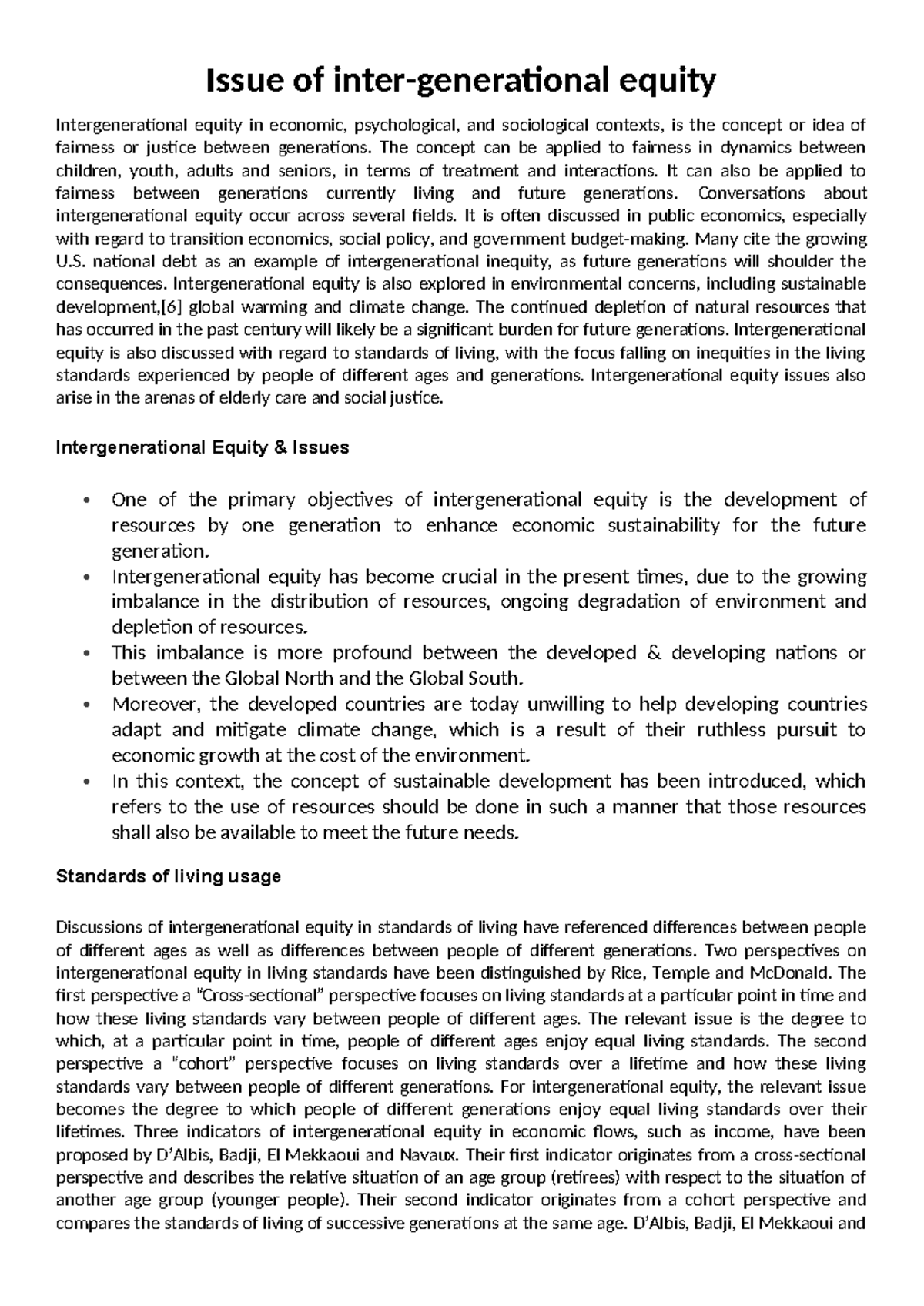 Unit-5Issue of inter-generational equity - Issue of inter-generational ...