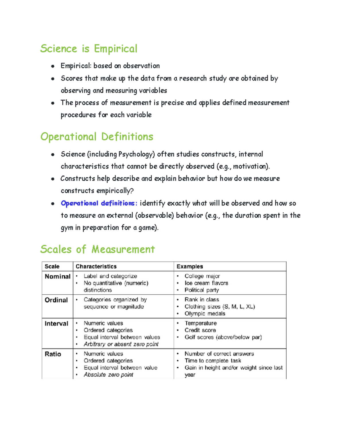 Science is Empirical - , motivation). Constructs help describe and ...