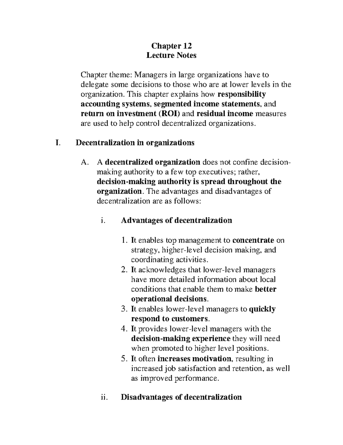 Lecture Notes - Strategic Performance Management - Chapter 12 Lecture ...