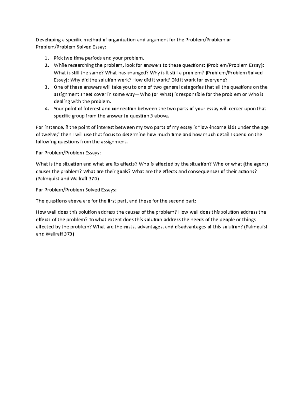Englsh 1000 Problem Problem or Problem Problem Solved Essay Notes ...