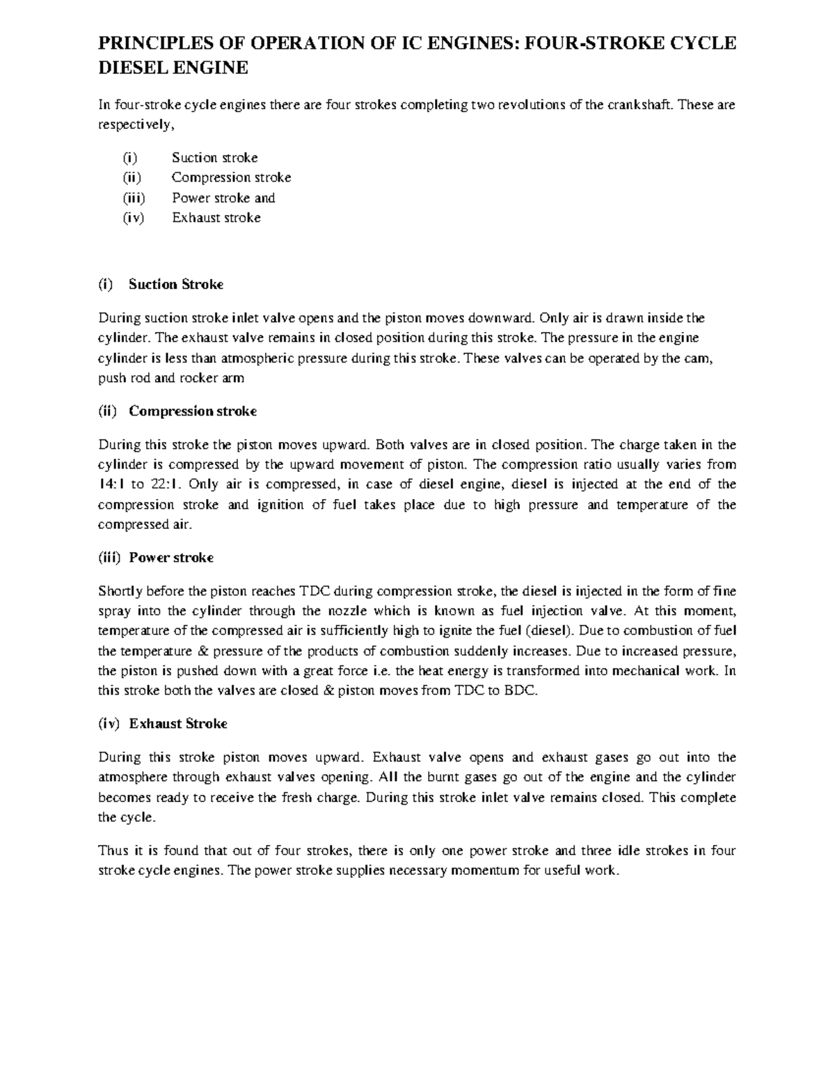 Principles OF Operation OF CI Diesel Engines-converted - PRINCIPLES OF ...
