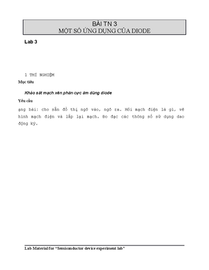 Luu y thi vlbd - fấđasađá - N i dung ôn thi VLBD TNộ Lab 1 M c têu c b n: nắắm đ c cách s d ng ...