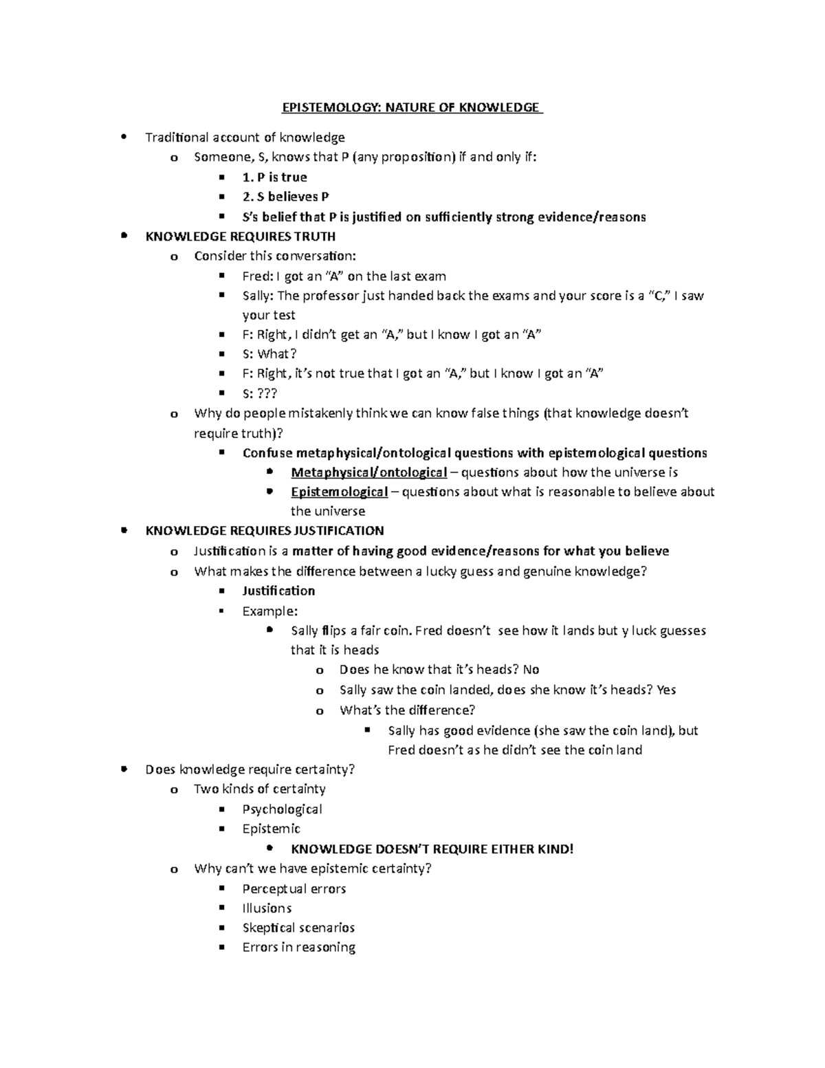 Epistemology (Nature of Knowledge) - EPISTEMOLOGY: NATURE OF KNOWLEDGE ...