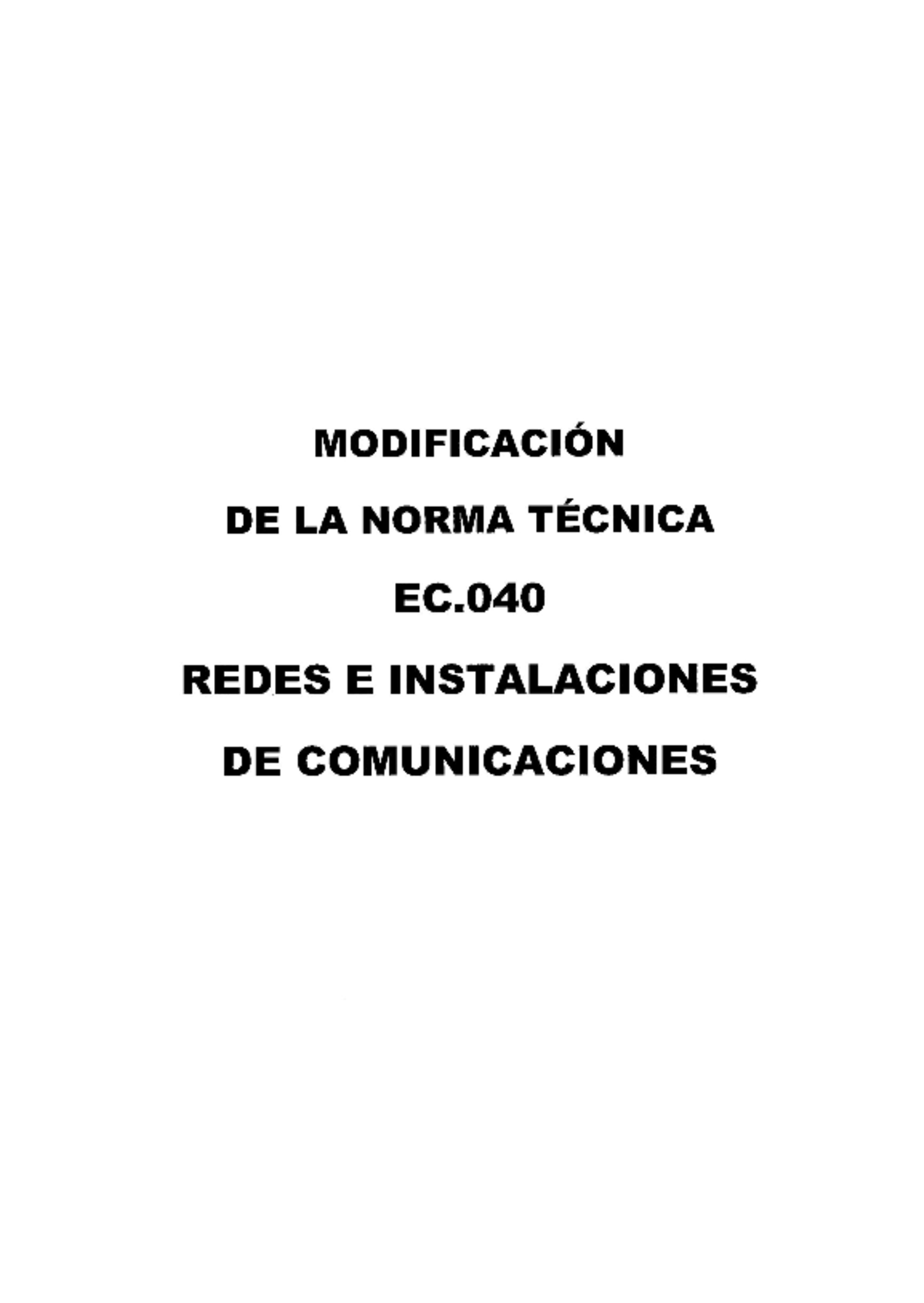 Norma tecnica peruana EC.040 - Regulación en Telecomunicaciones - Studocu