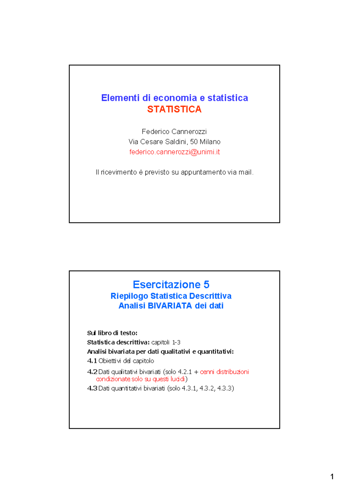 05 Statistica 2022 2slides - Elementi di economia e statistica ...
