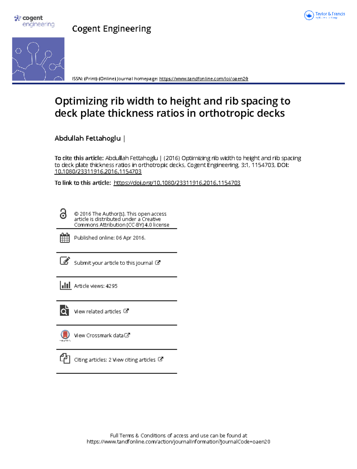 Optimizing rib width to height and rib spacing to deck plate thickness ...