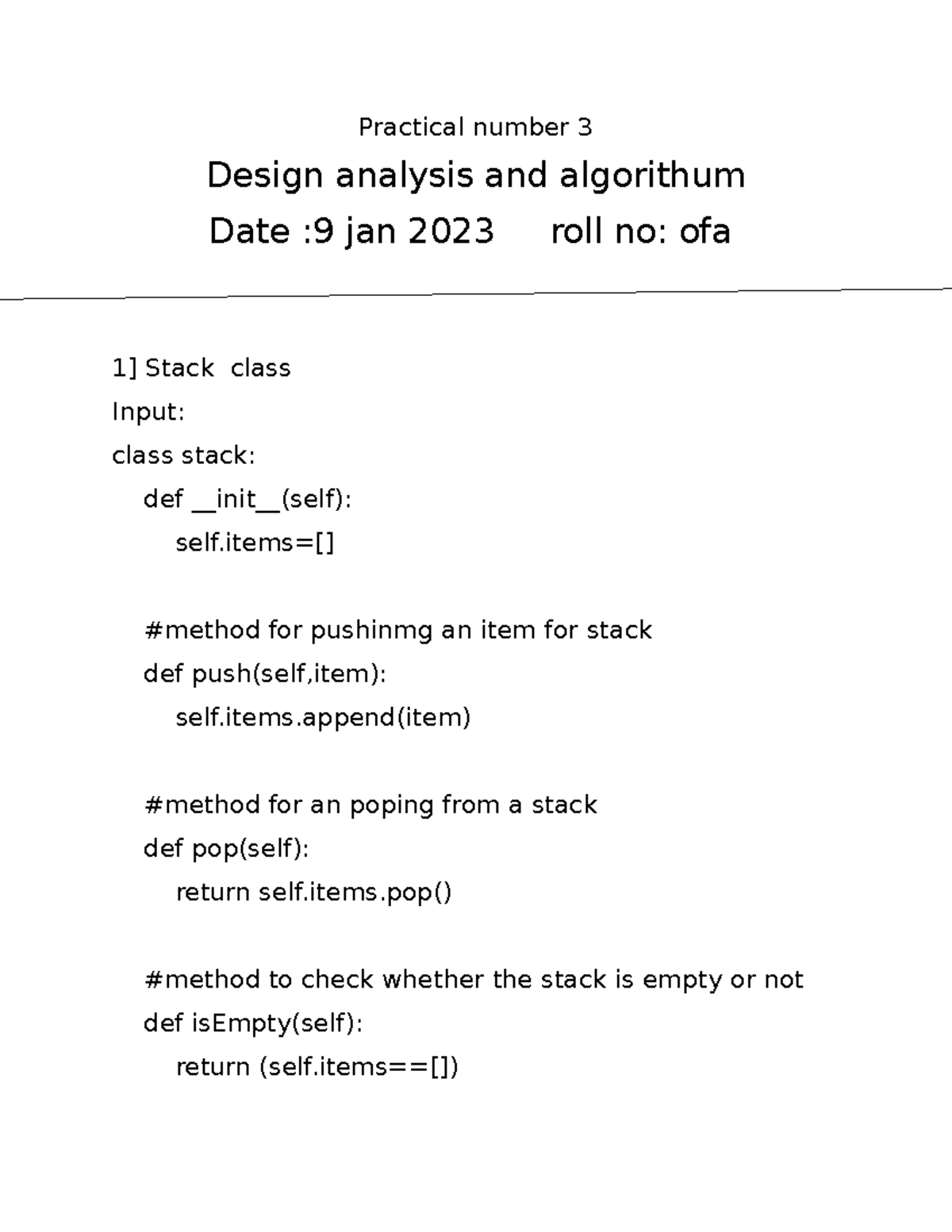 Practical number 3 - this ia - Practical number 3 Design analysis and ...