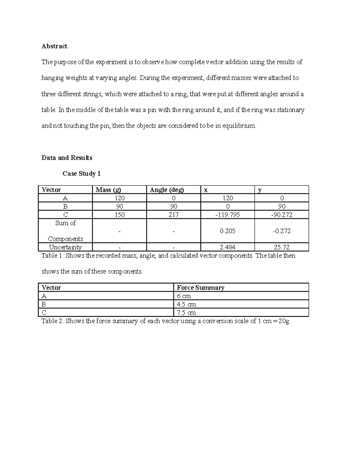 Lab Report 3 - Abstract The purpose of the experiment is to observe how ...