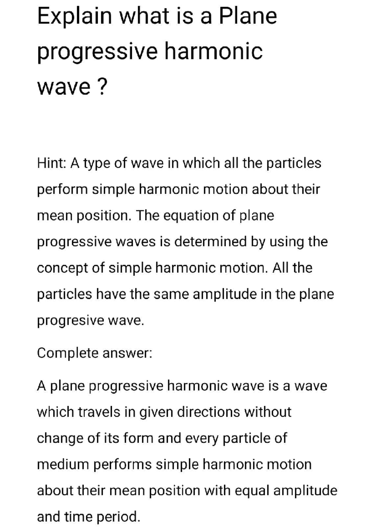 Plane progressive harmonic wave. pdf - Bsc Physics - Studocu