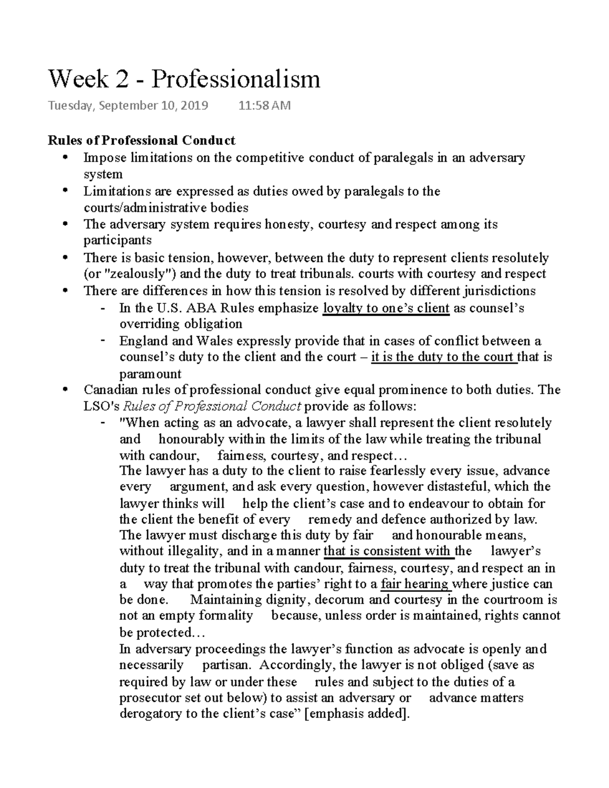 Ethics Week 2 - Professionalism - Warning: TT: undefined function: 32 ...