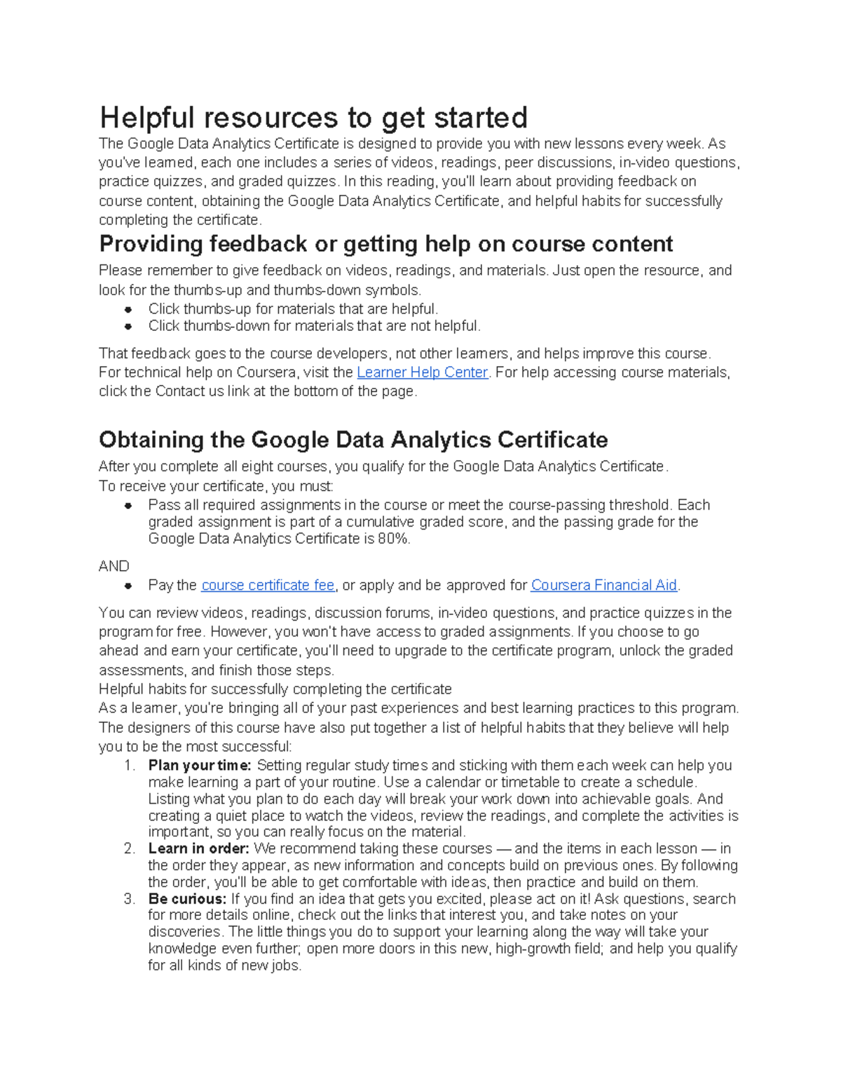 Program description and course syllabus - Helpful resources to get ...