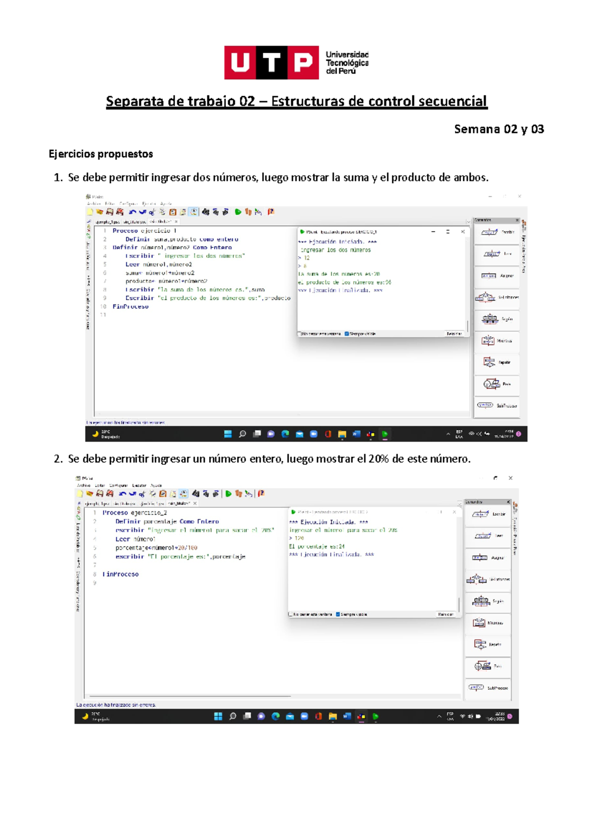 Separata 02 Unidad 01... - principios de algoritmos - UTP - Studocu