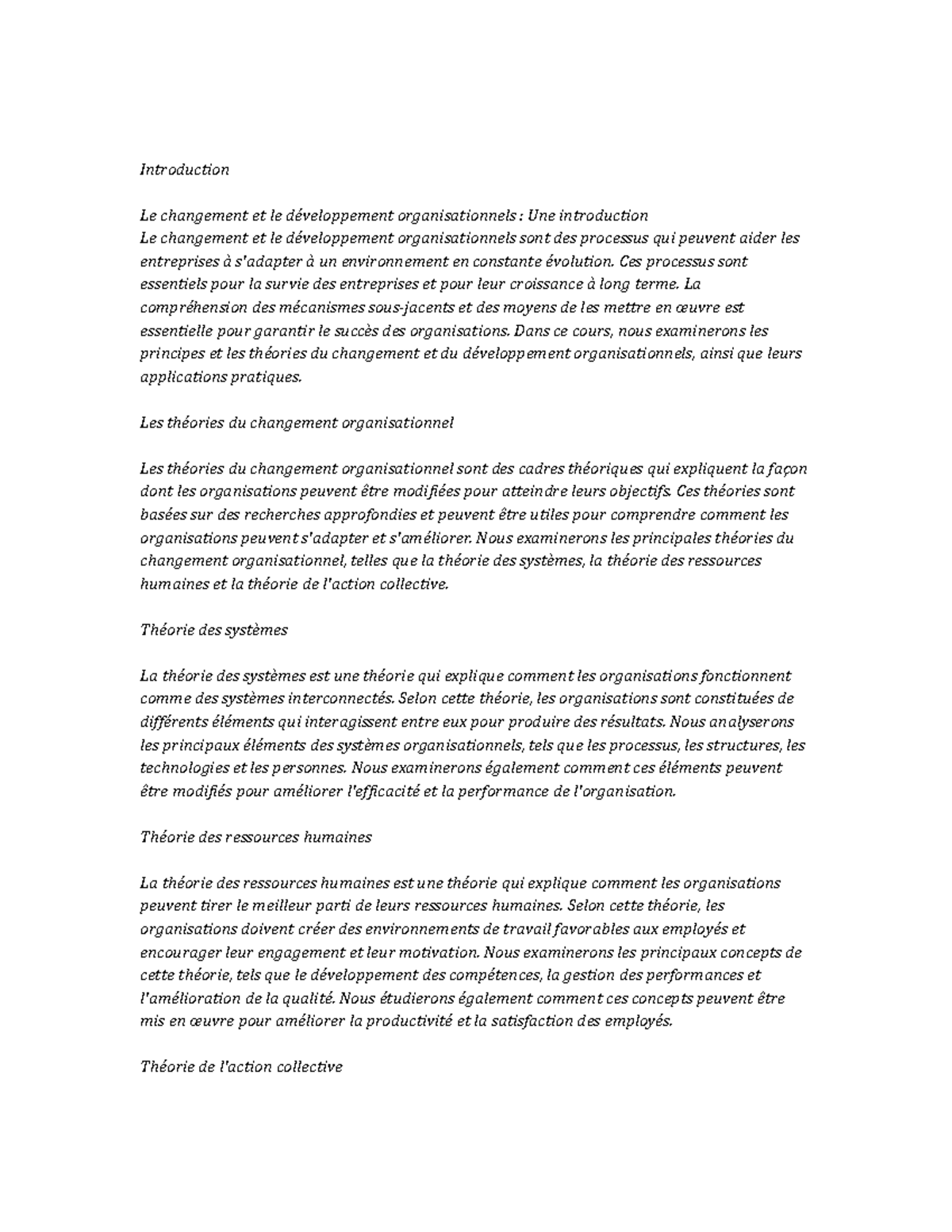 Organizational Change and Development note study - Introduction Le ...
