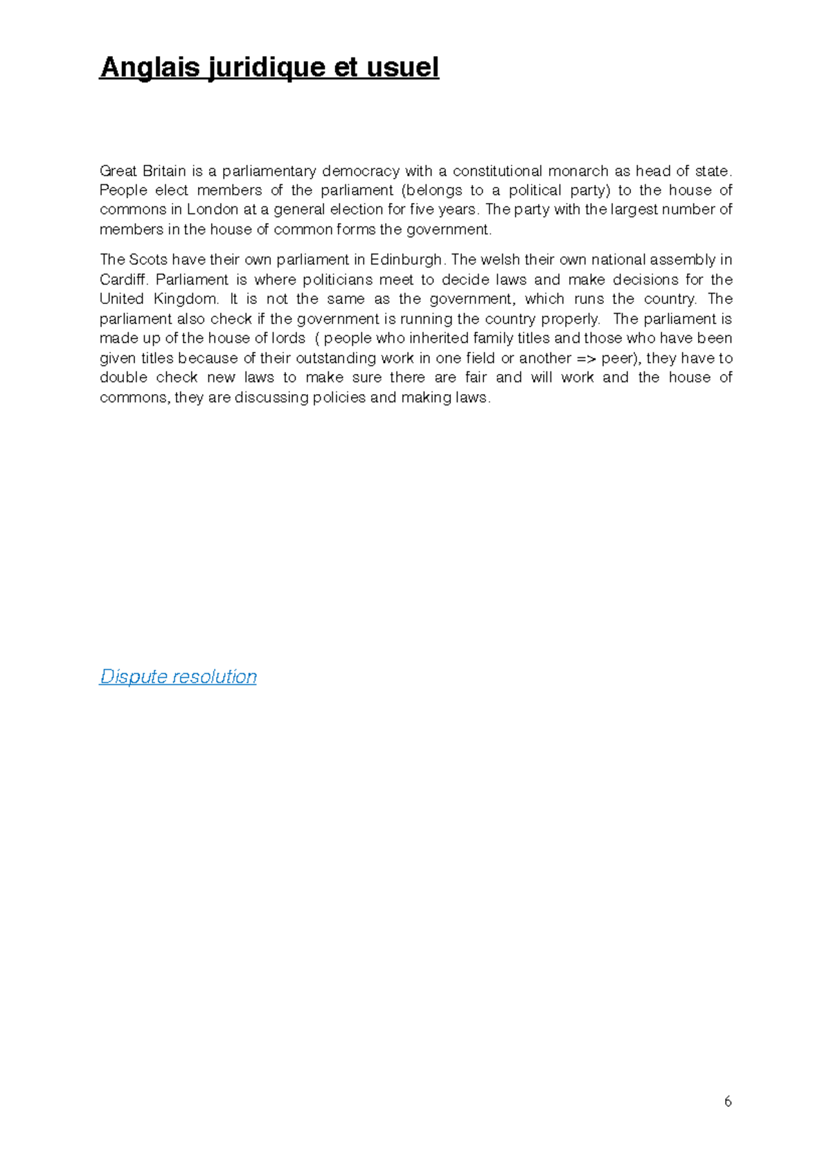 Anglais-synthèse-Q1-et-Q2-final (glissé(e)s) 6 - Anglais juridique et usuel Great Britain is a ...