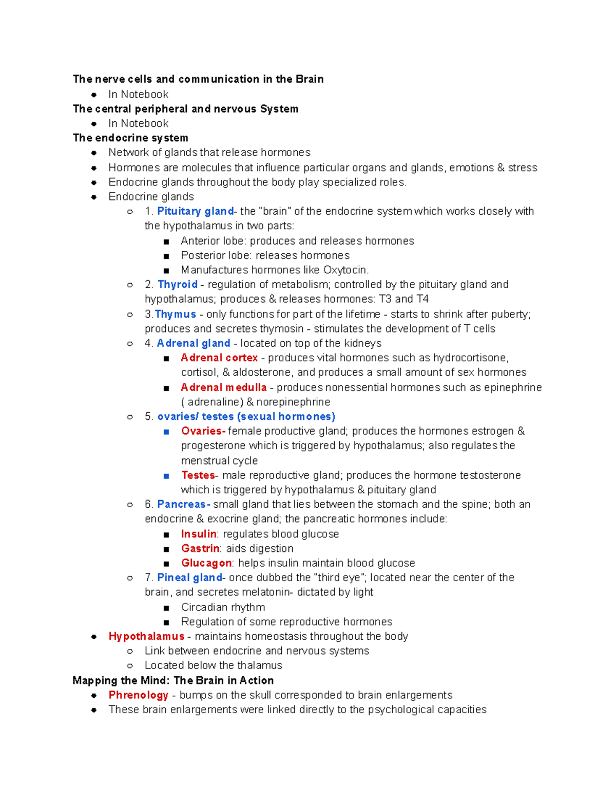 Psych lecture Chpt - The endocrine system. - The nerve cells and ...