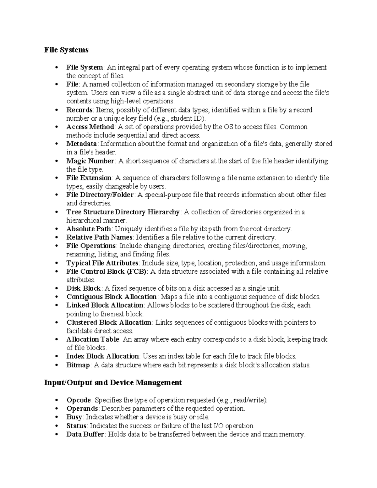 C191 unit 10-12 - units 10-12 - File Systems File System: An integral ...