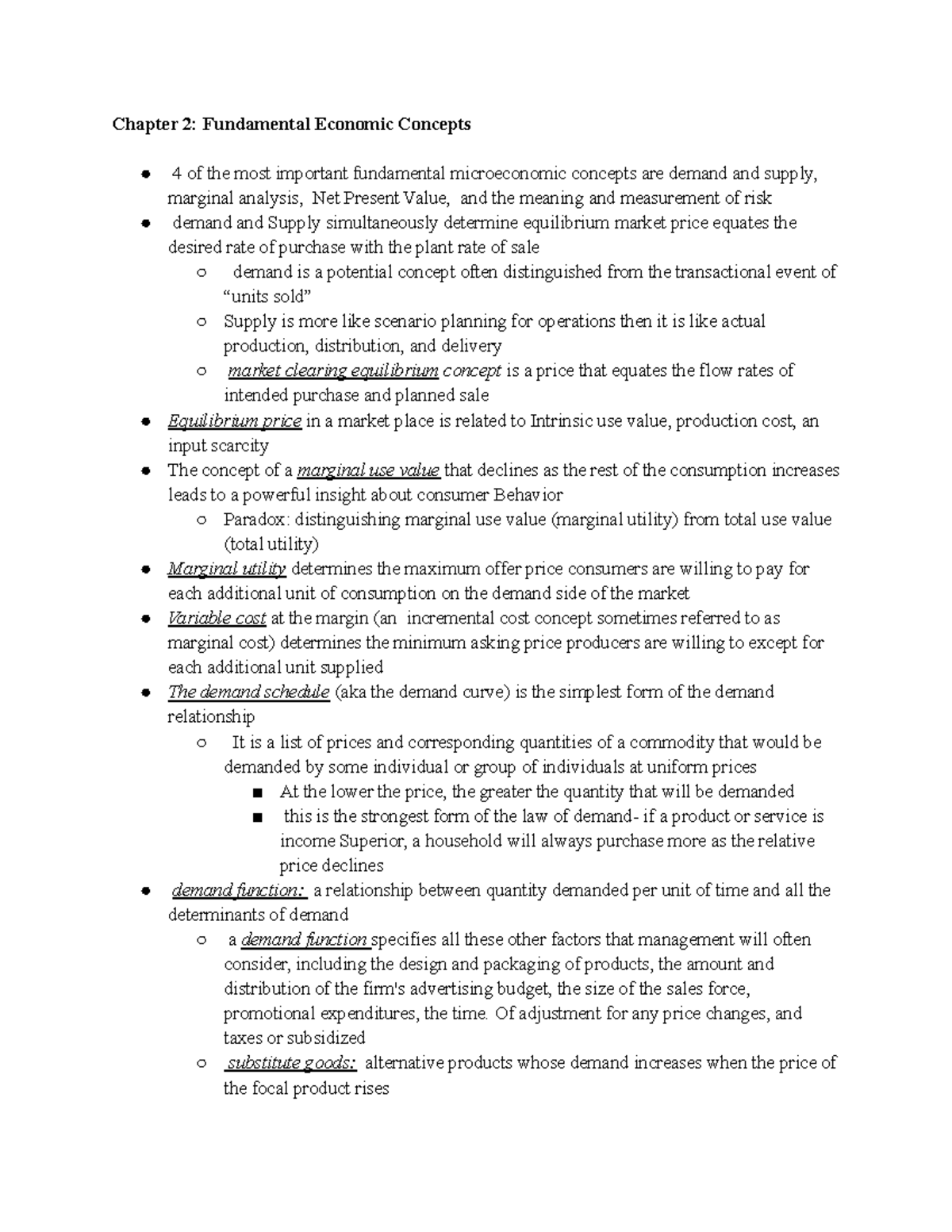 Textbook notes - Chapter 2: Fundamental Economic Concepts 4 of the most ...