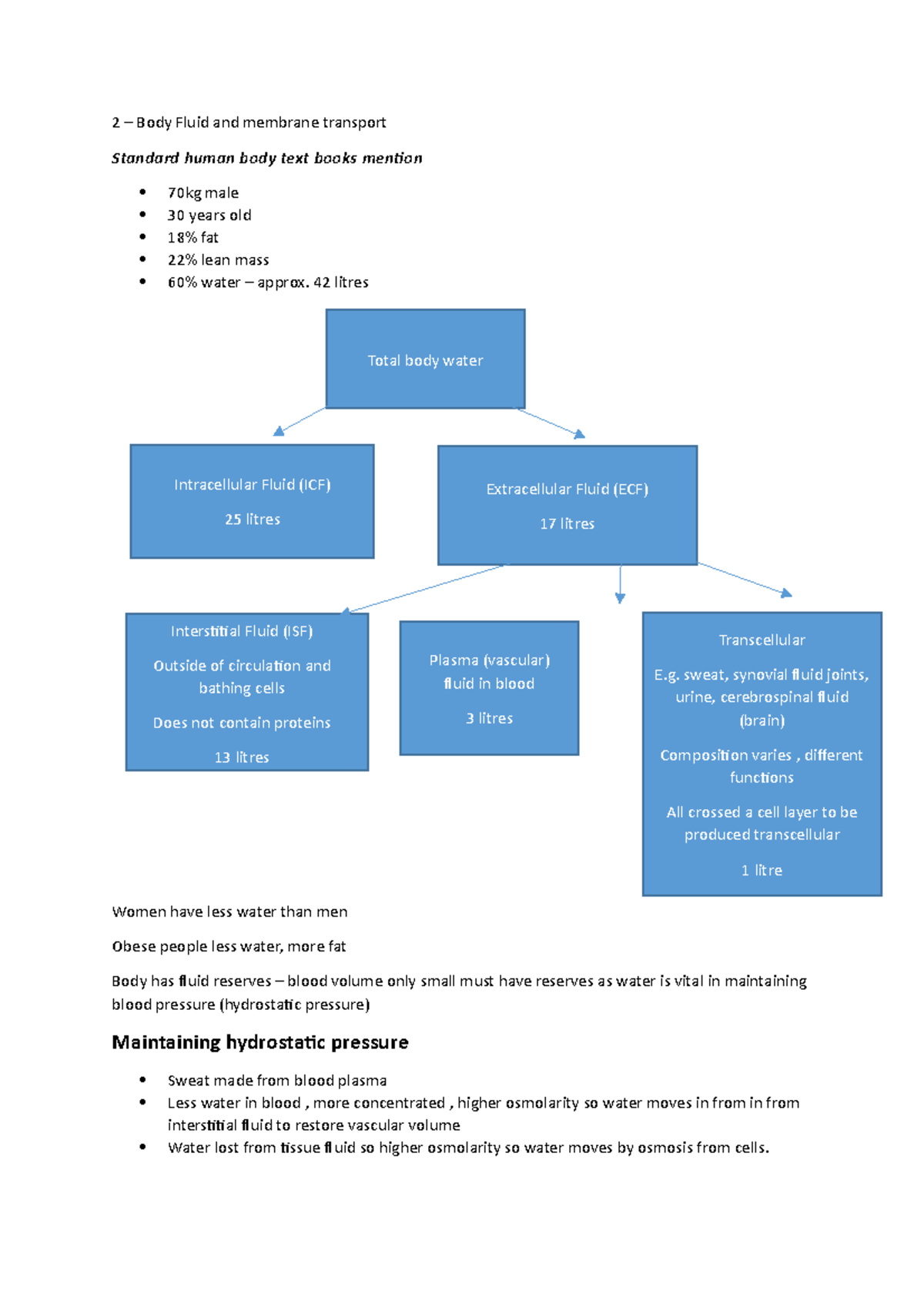 2- Body Fluids and membrane transport - 2 – Body Fluid and membrane ...