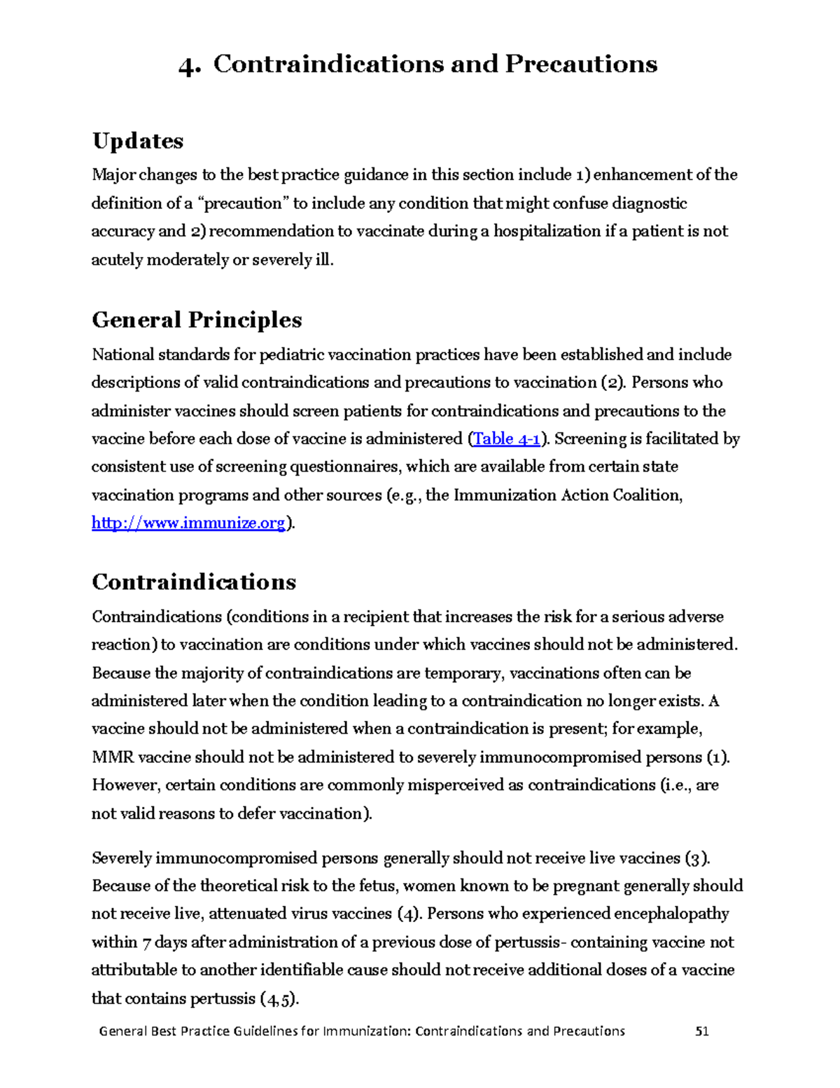 Contraindications - 4. Contraindications and Precautions Updates Major ...
