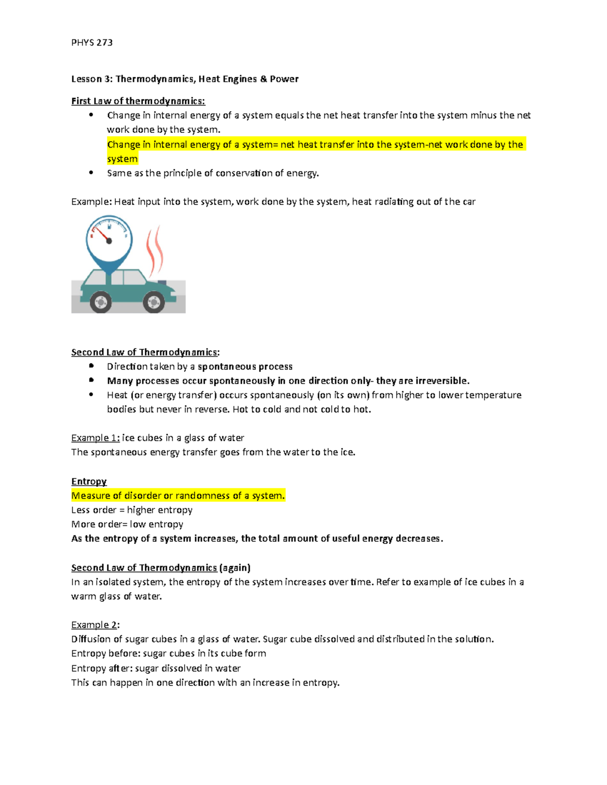 LESSON 3- THERMODYNAMICS, HEAT ENGINES, POWER GENERATION - Lesson 3 ...