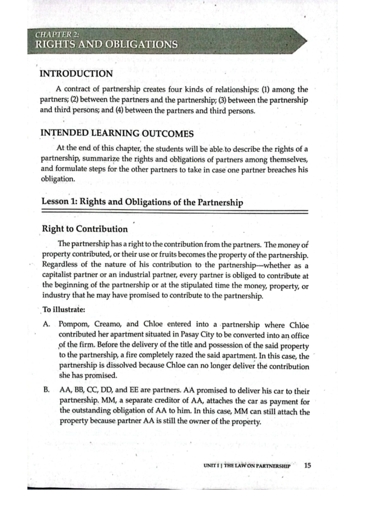 Bus Law-Chapter-2 - Partnership - Corporate Law, Pyschology - Studocu
