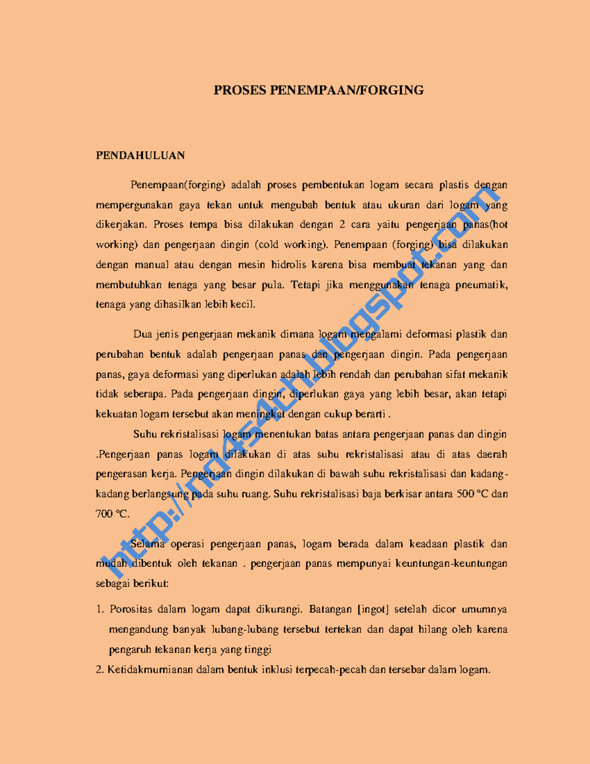 Forging 2 - Teknik Metalurgi - PROSES PENEMPAAN/FORGING PENDAHULUAN ...