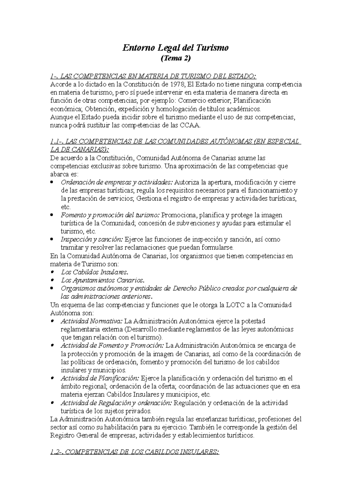 Entorno Legal del Turismo Tema 2 - Entorno Legal del Turismo (Tema 2) 1 ...