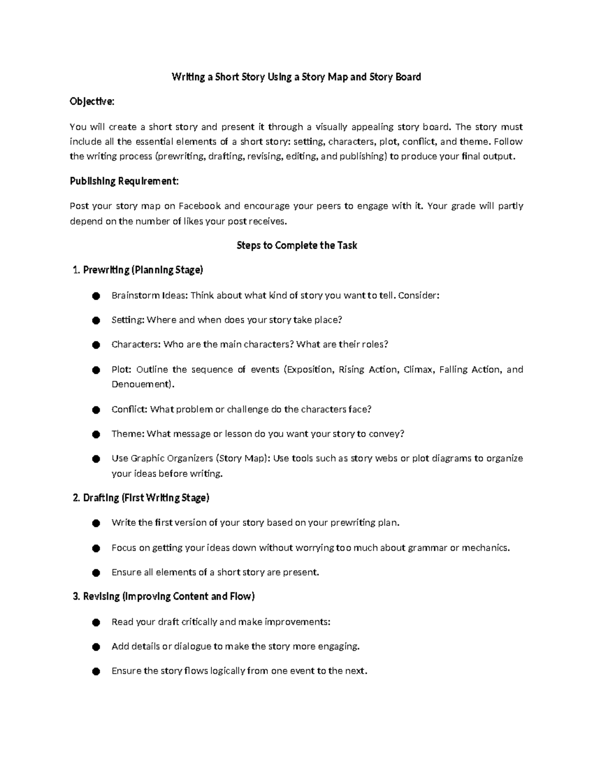 Q2 Performance Task (PT) in English Writing a Short Story using a Story ...