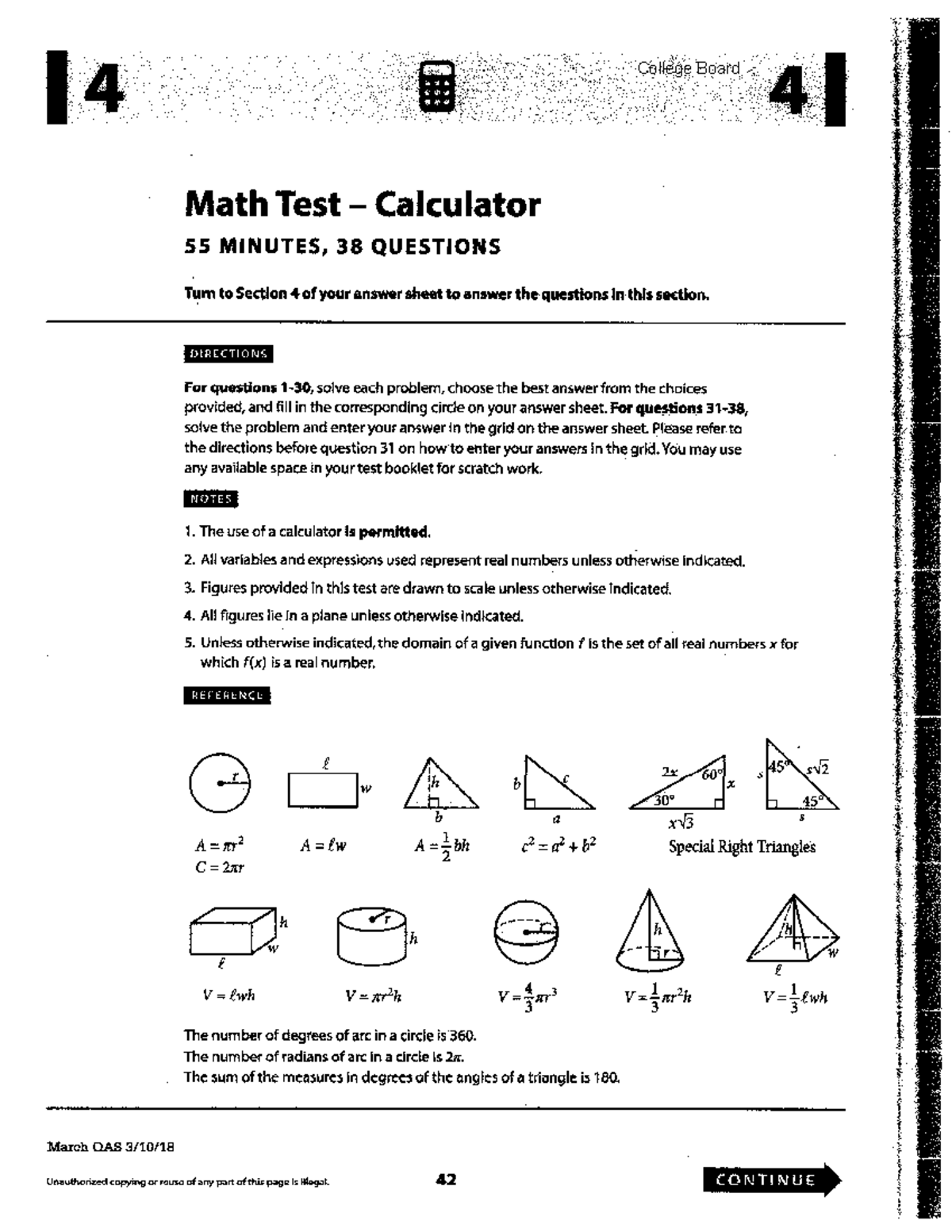 Section 4- Math Calculator - PHY2048 - College Board - Studocu