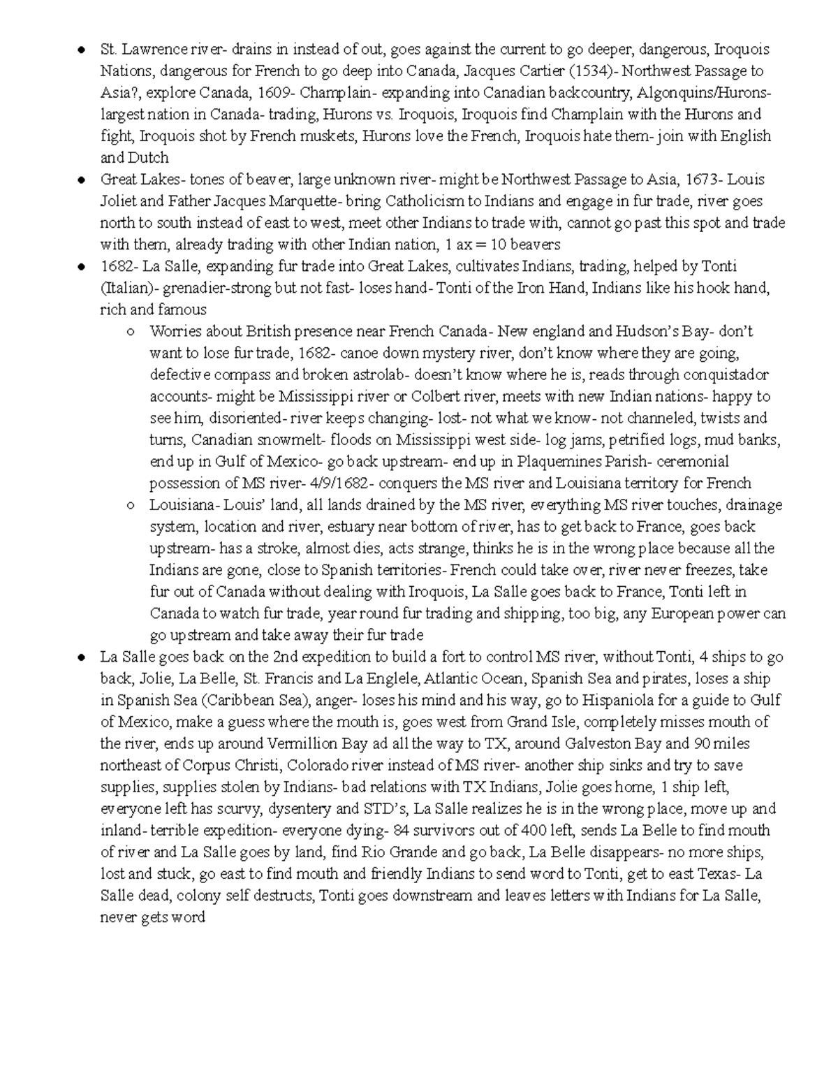 Hist 321 Lecture 6 Notes - St. Lawrence river- drains in instead of out ...