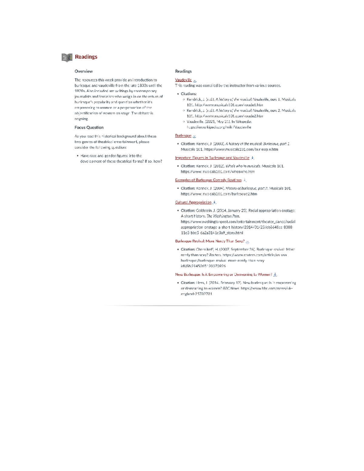 Module 1 Week 3 Resources - Readings Overview Readings The resources ...