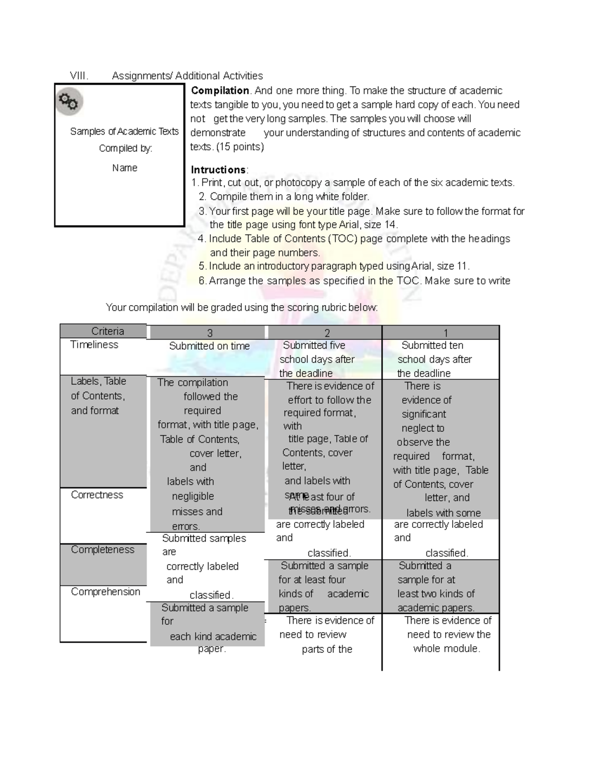 EAPP-Sample of Academic Text.docx - VIII. Assignments/ Additional ...