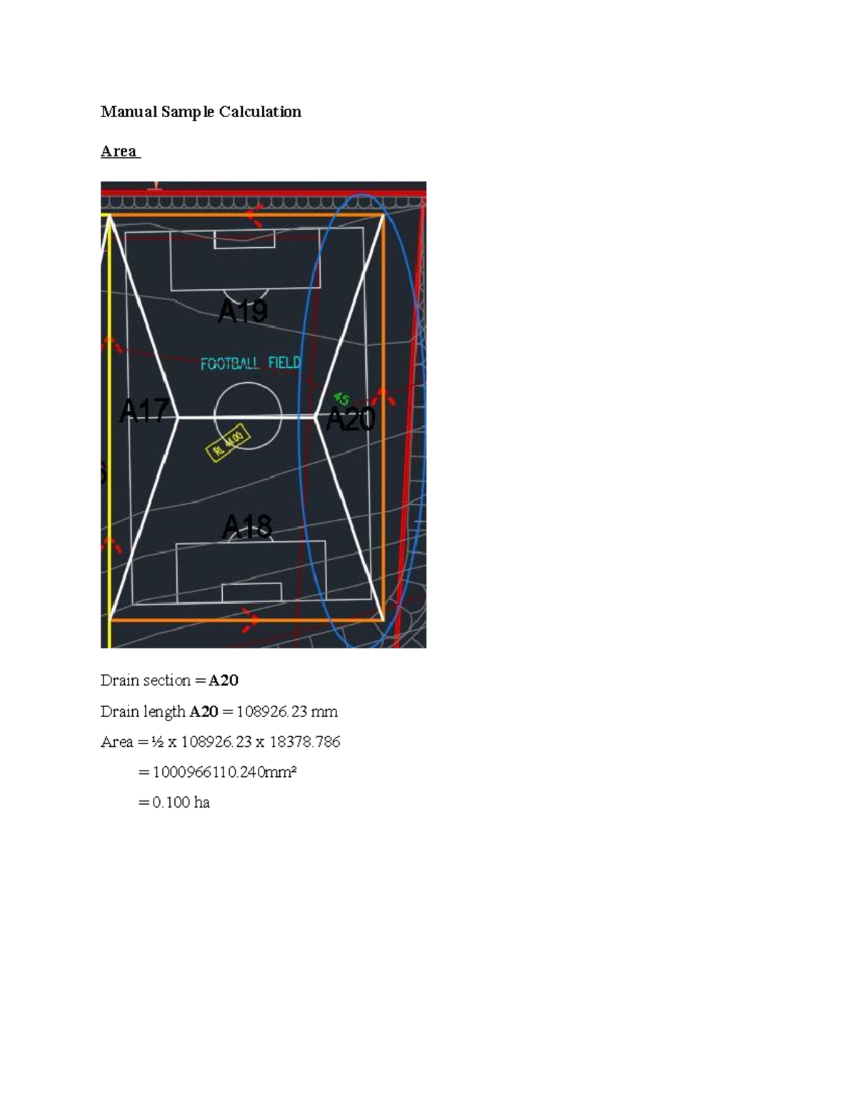 Manual Sample Calculation Hydraulic - Manual Sample Calculation Area ...