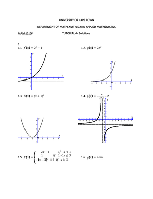 Tutorial 2 b - UNIVERSITY OF CAPE TOWN DEPARTMENT OF MATHEMATICS AND ...