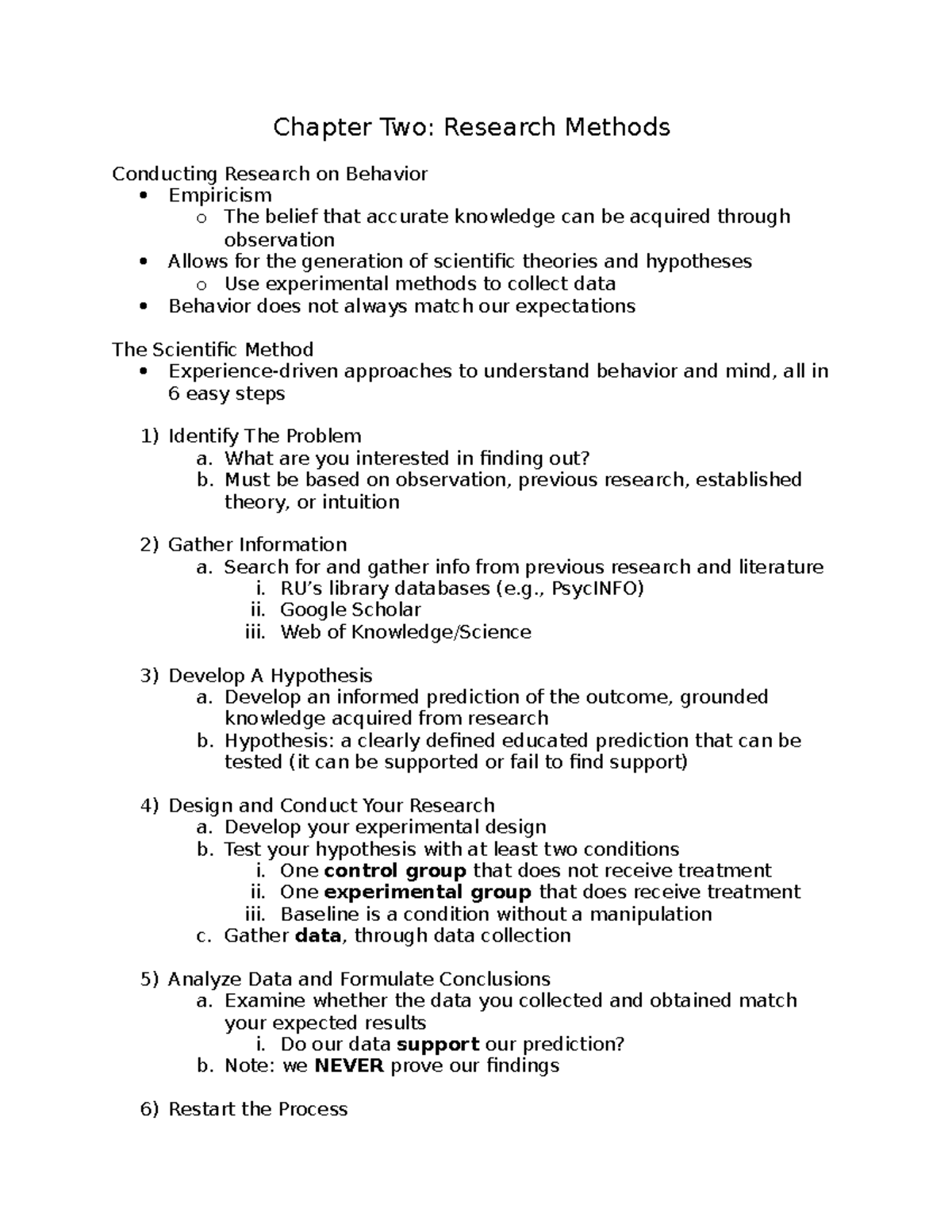 PSYC Ch. 2 Notes - Professor Kirsten Pack - Chapter Two: Research ...