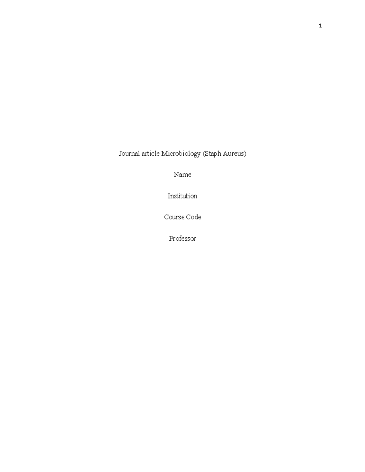 Journal article Microbiology - It is responsible for many infections ...