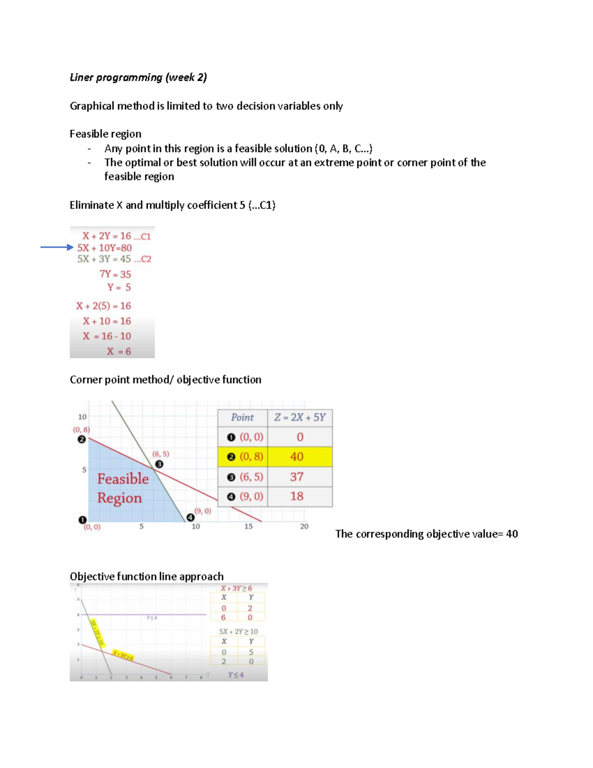 Business Analytics Brief Notes - Liner programming (week 2) Graphical ...