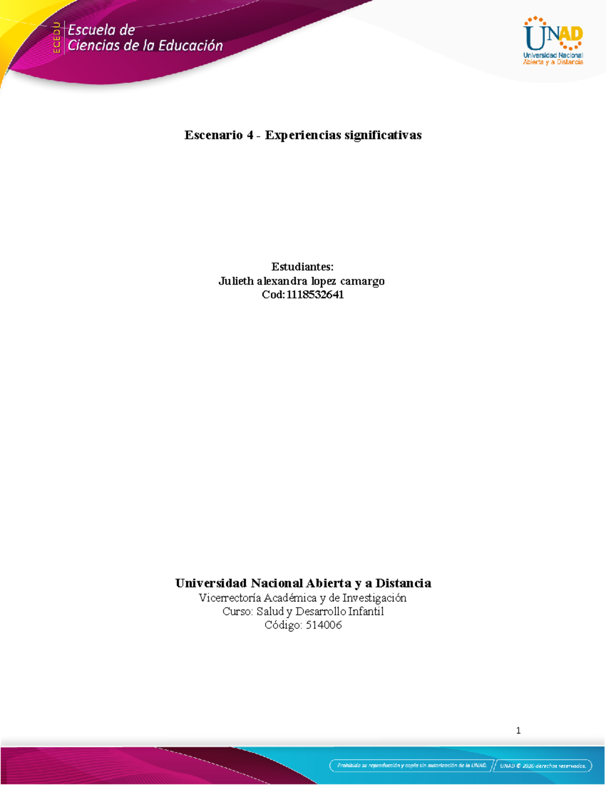 Julieth Lopez - Ninguno - Escenario 4 - Experiencias significativas ...