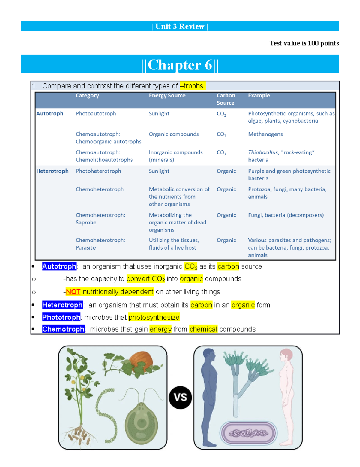 #Koker's Unit 3 Study Guide - ||Unit 3 Review|| Test value is 100 ...