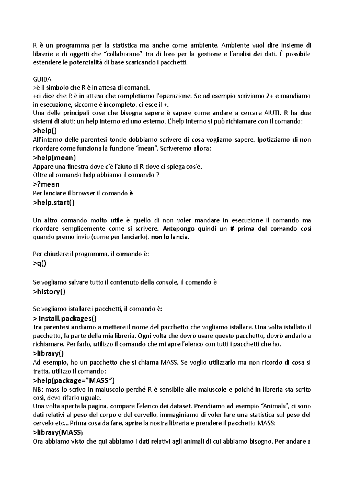 Dispense MIE Statistica - R è un programma per la statistica ma anche ...