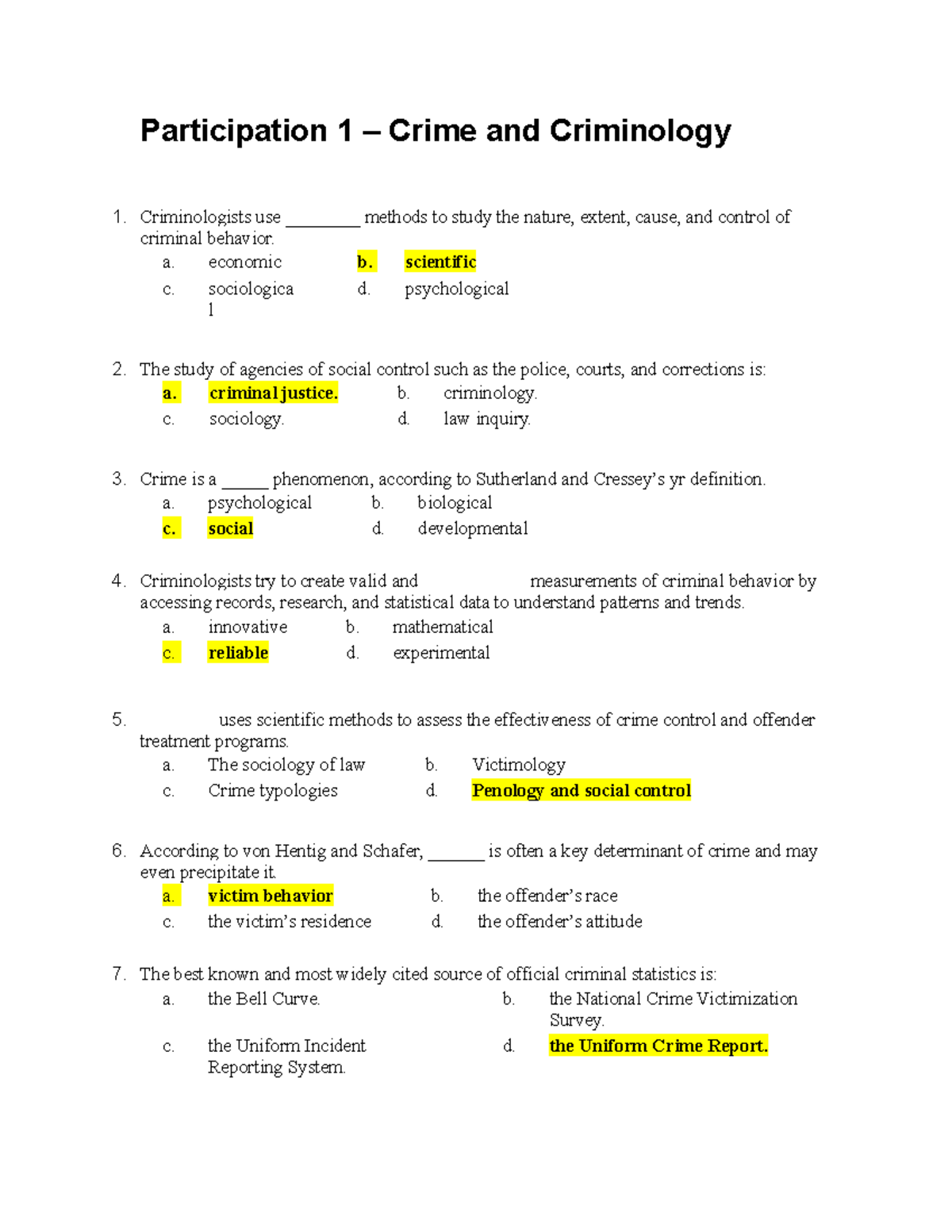 Topic 1 Participation Crime and Criminology (1) - Participation 1 ...