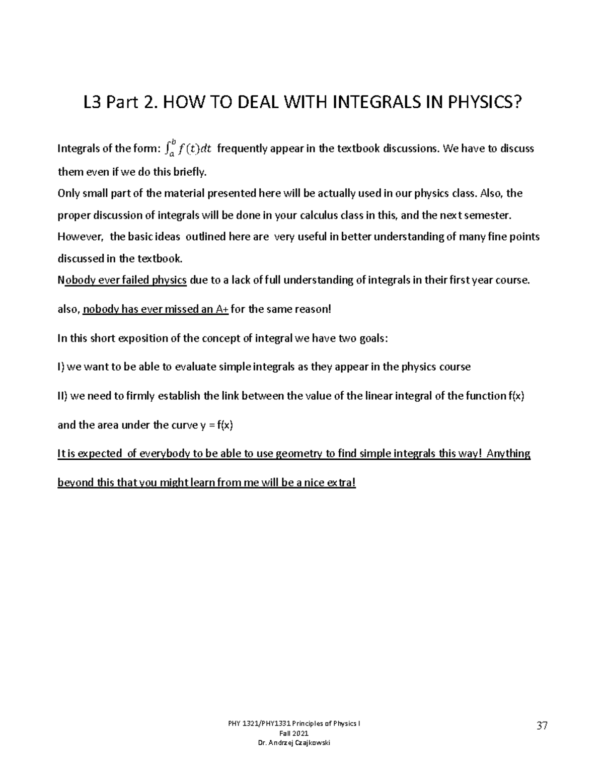 L3 Integrals - physics integral practice worksheet, blank pages - PHY ...